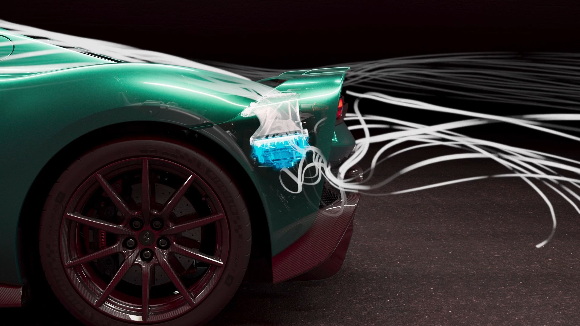 Ferrari 296 Speciale Side Wings and Active Spoiler | EHFCV